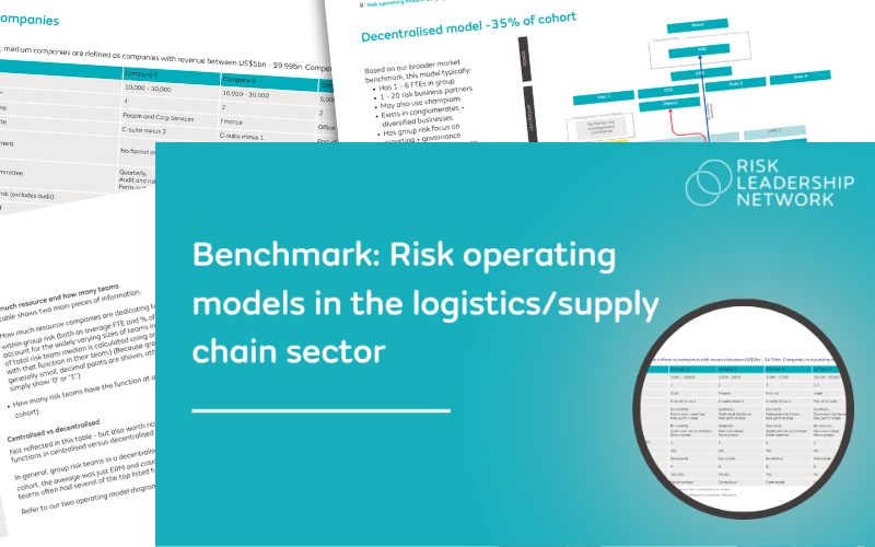 Risk Operating Models in the logistics/supply chain sector