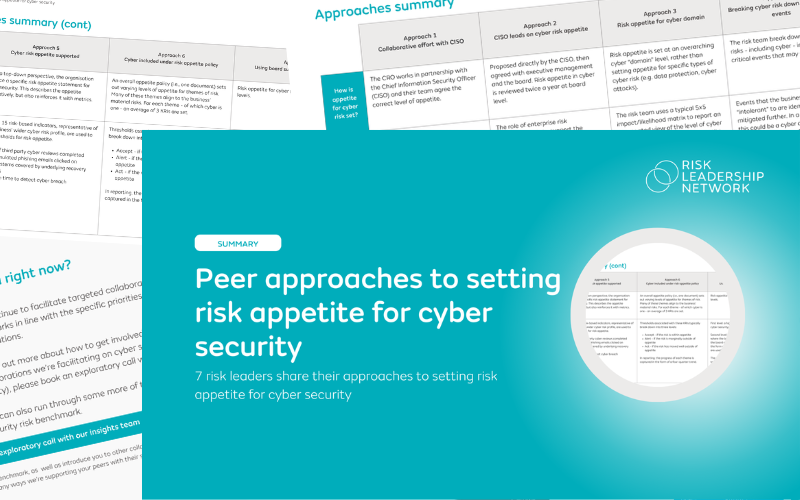 Summary | 7 approaches to setting risk appetite for cyber security